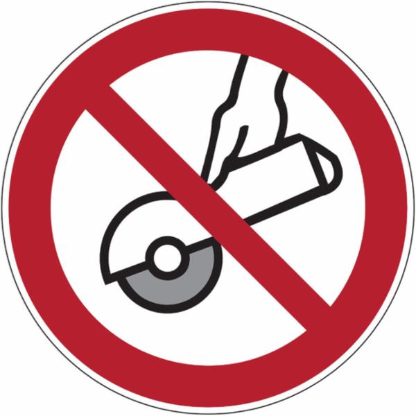 BRADY 223239 prohibition pictogram - prohibited hand grinding, 100 mm