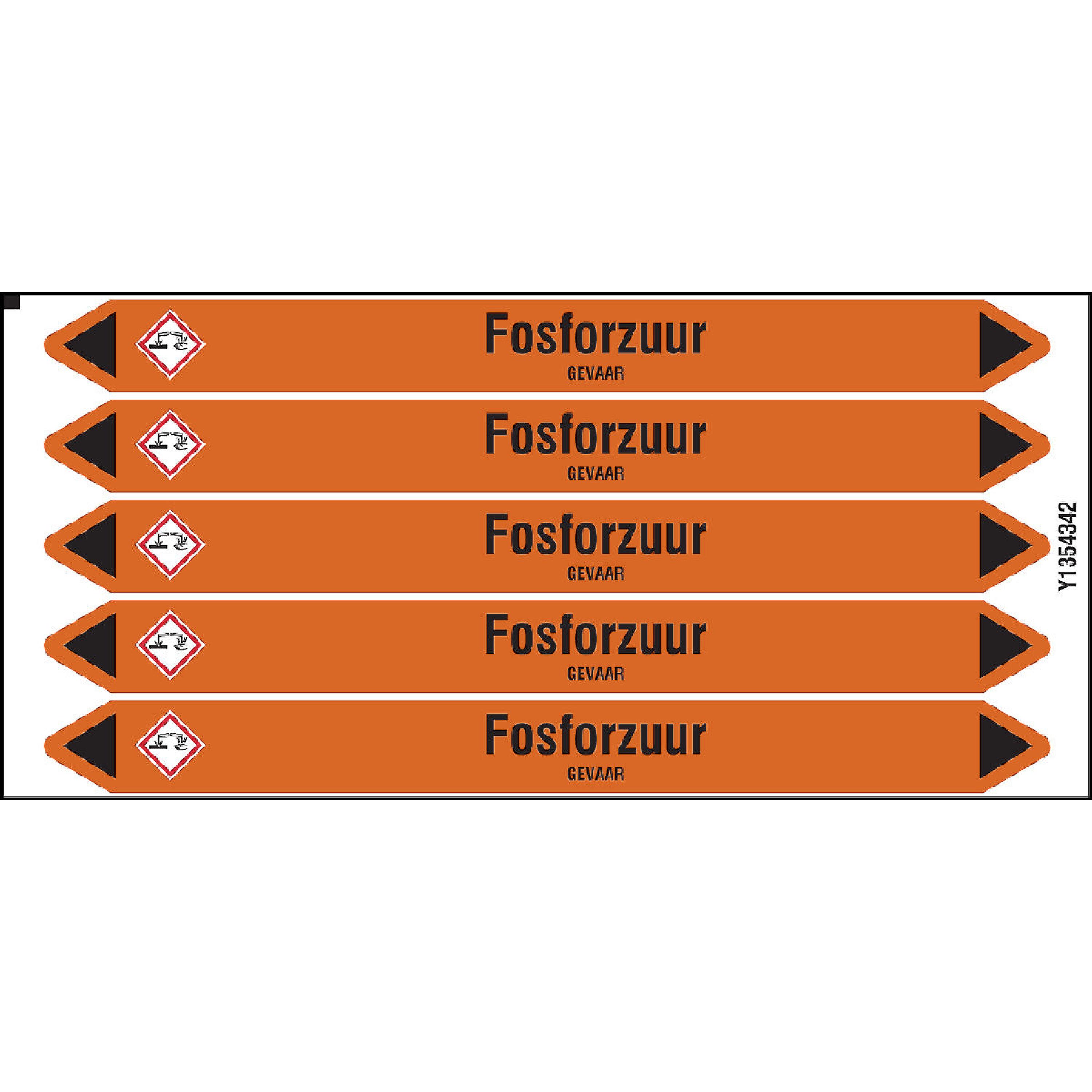 BRADY N006466 leidingmerker voor fosforzuur, met geperforeerde pijlen ...