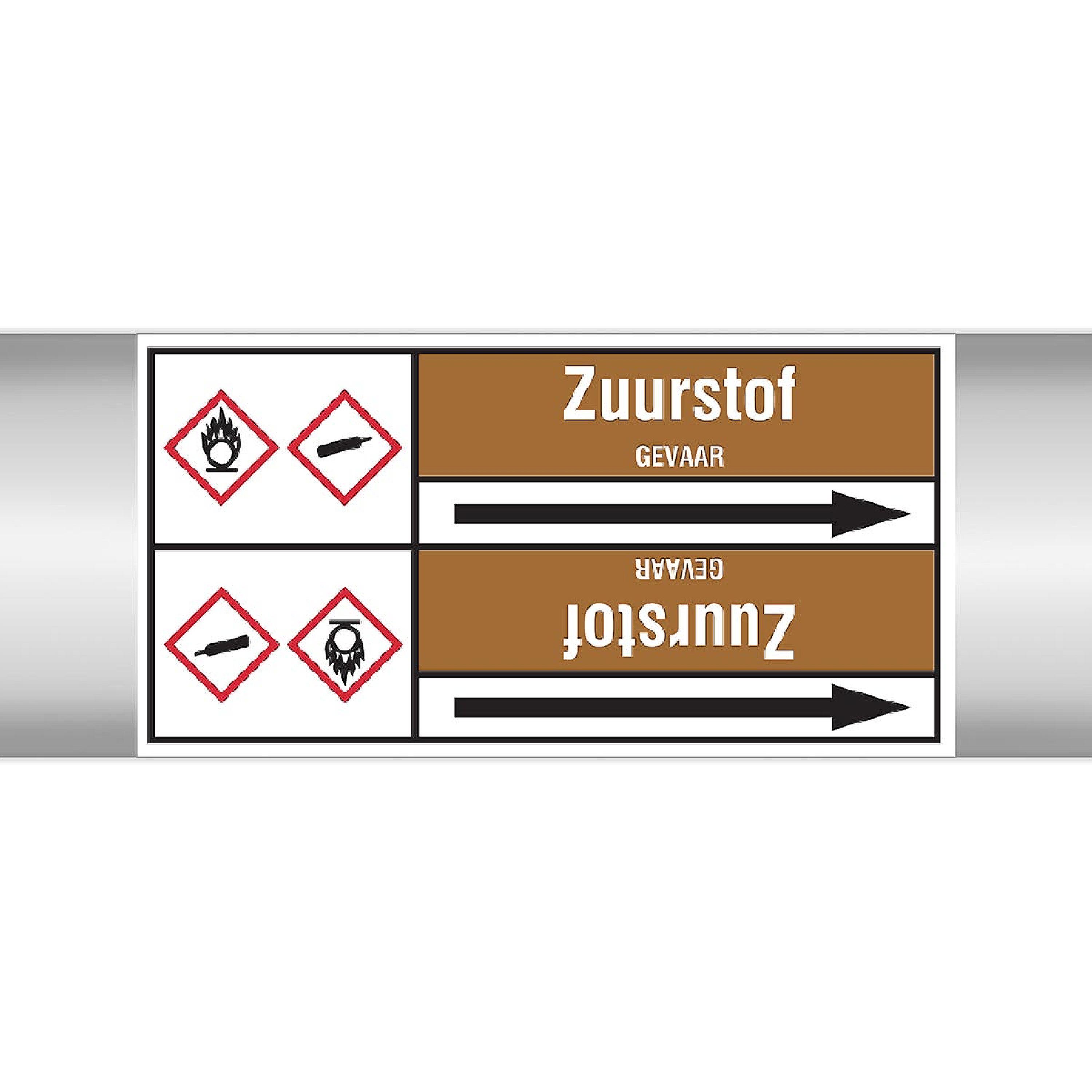BRADY N005505 leidingmerker voor zuurstof, met pictogram 33 m x 127 mm ...