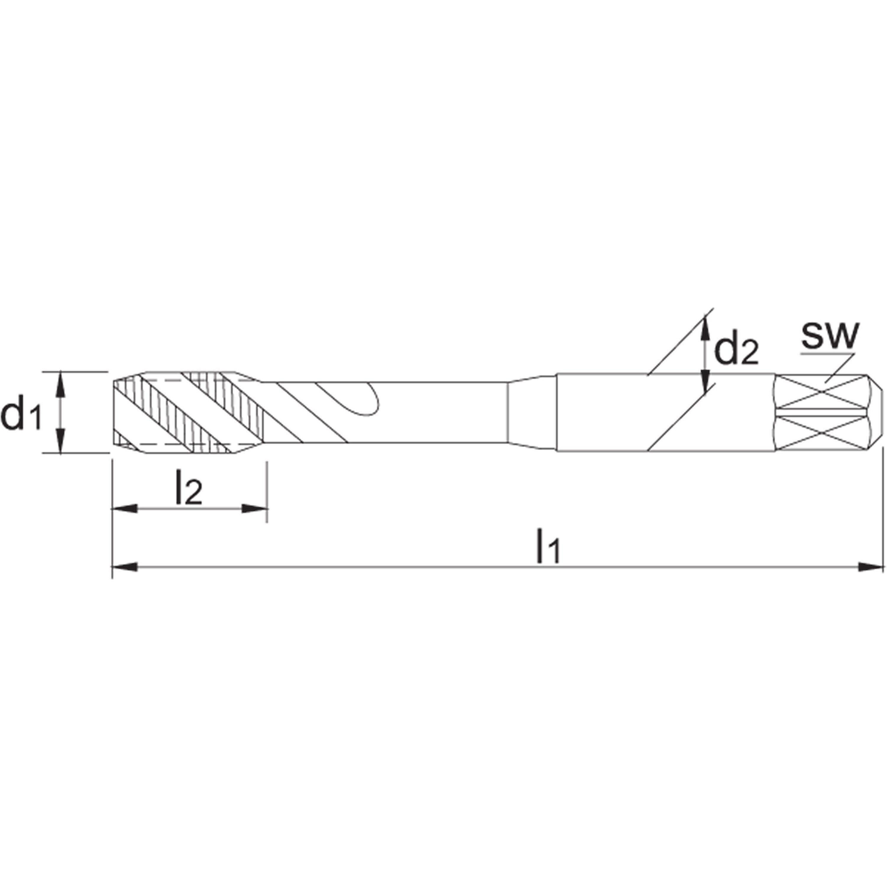 PHANTOM 233051400 HSS-E machine tap ISO 529 metric for blind holes M14