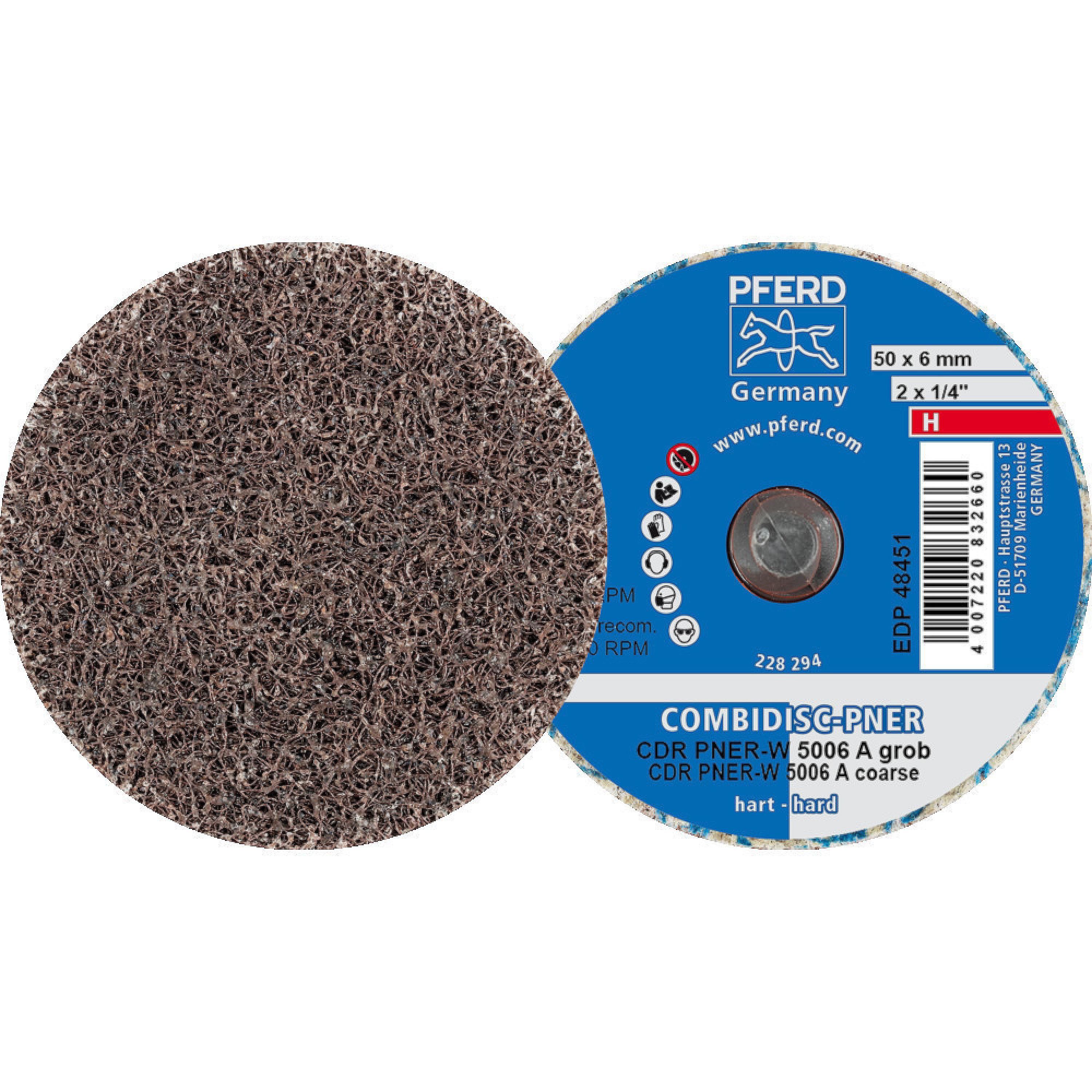 PFERD 42779141 COMBIDISC pressed fleece disc CDR PNER Ø 50 mm hard A, coarse for finish