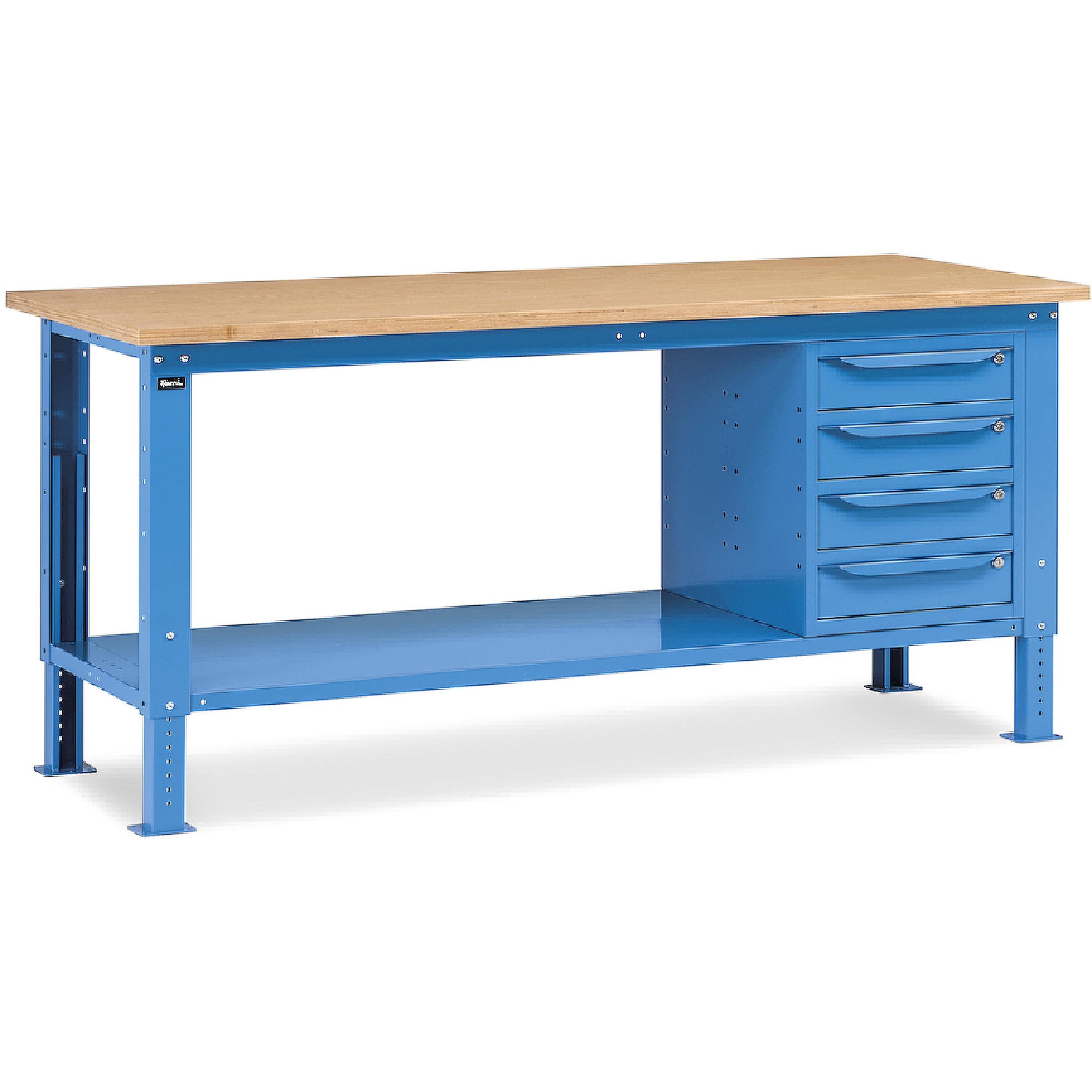 FAMI WORK UP workbench with mutiplex top 2000x750x1107 mm blue RAL 5012 - WORK2004