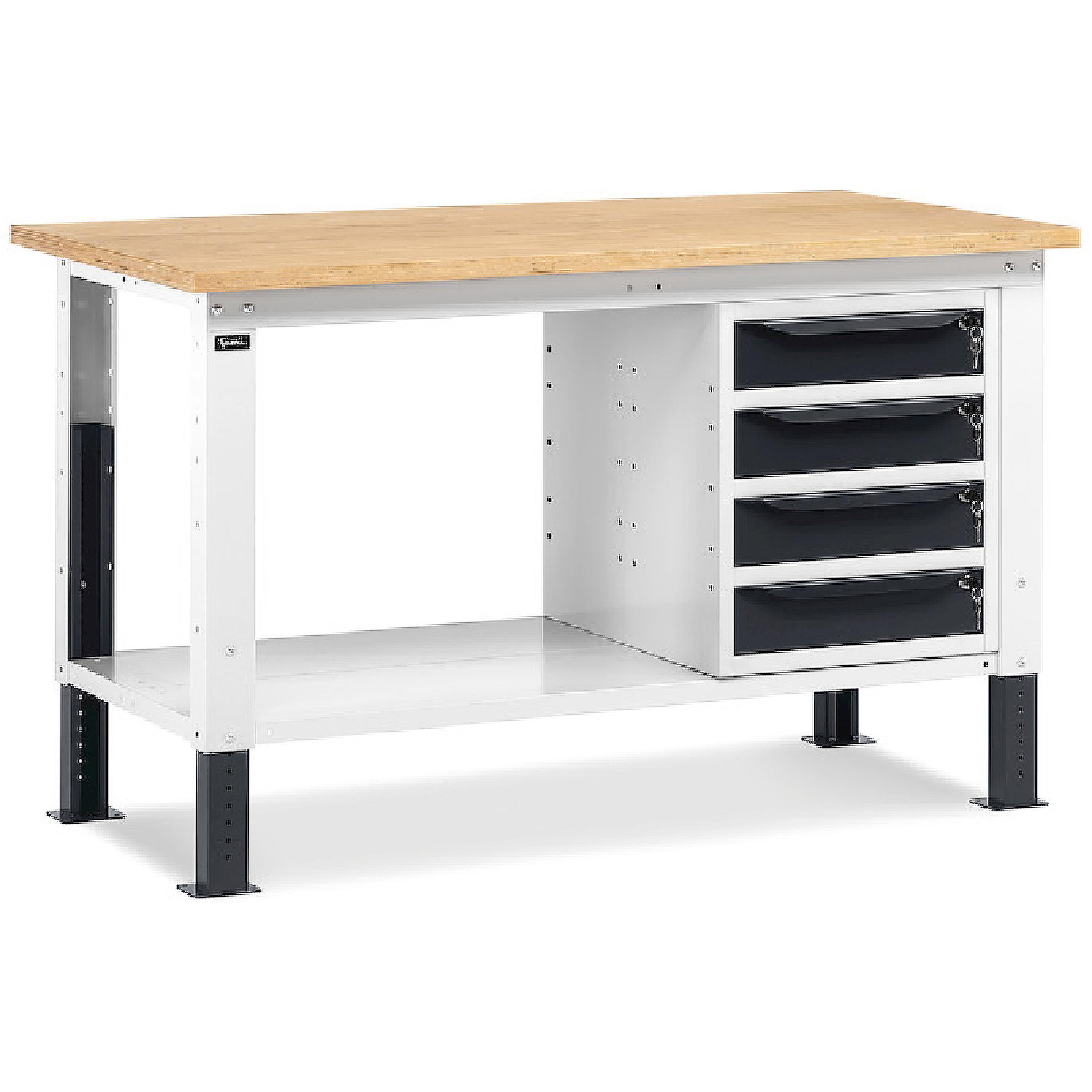 FAMI WORK UP werkbank met mutiplex blad 1500x750x1107 mm lichtgrijs RAL ...