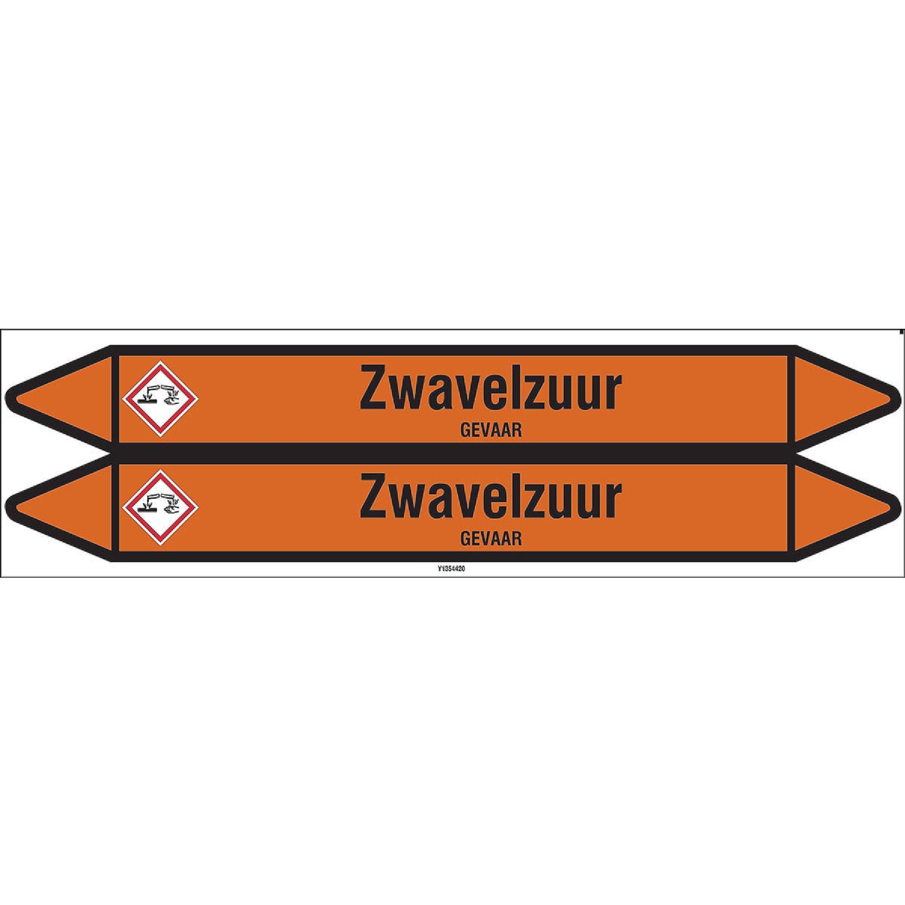 BRADY N006642 leidingmerker voor zwavelzuur, met geperforeerde pijlen ...