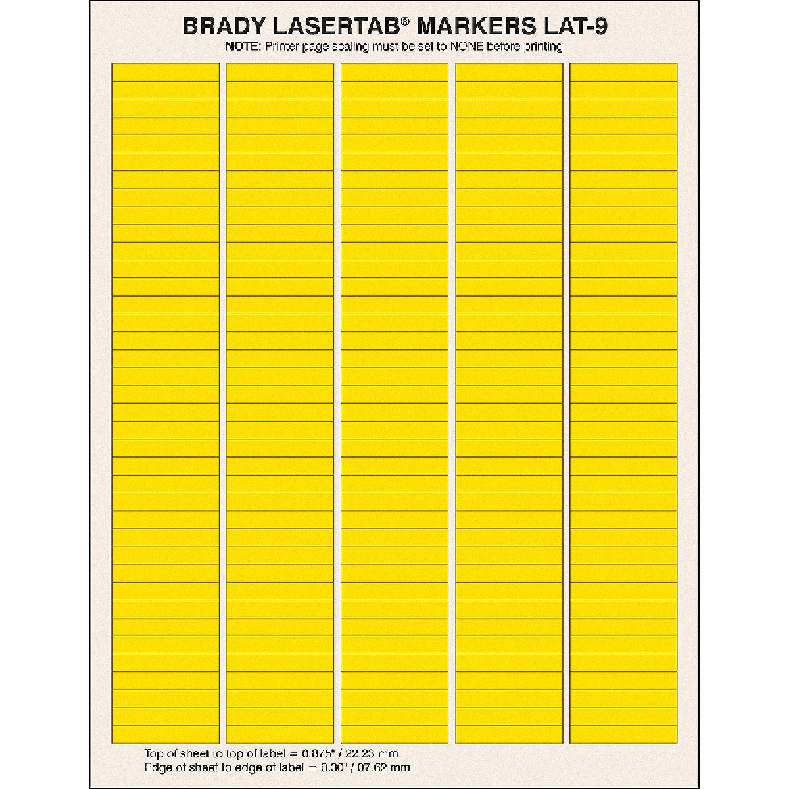 BRADY LAT-9-747-10-YL LaserTab printable labels for laser printers ...