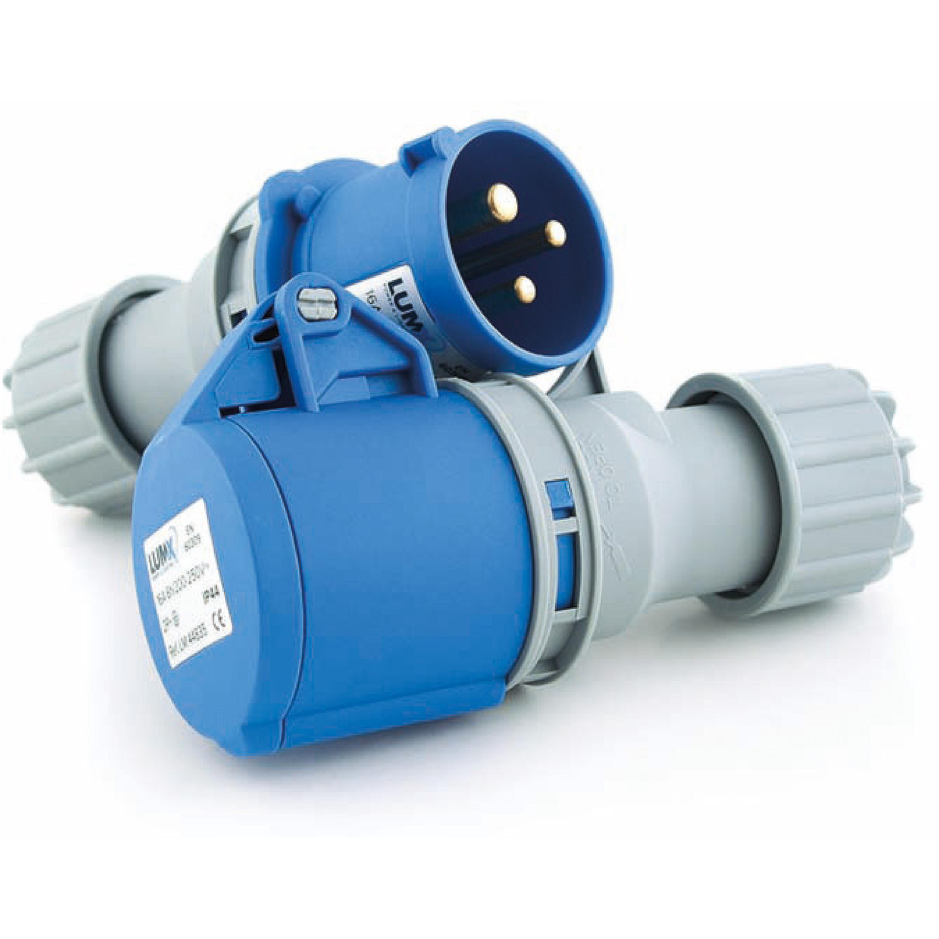 LUMX LM 44730 plug CEE (m) 250V 16A 2P+A blue/grey