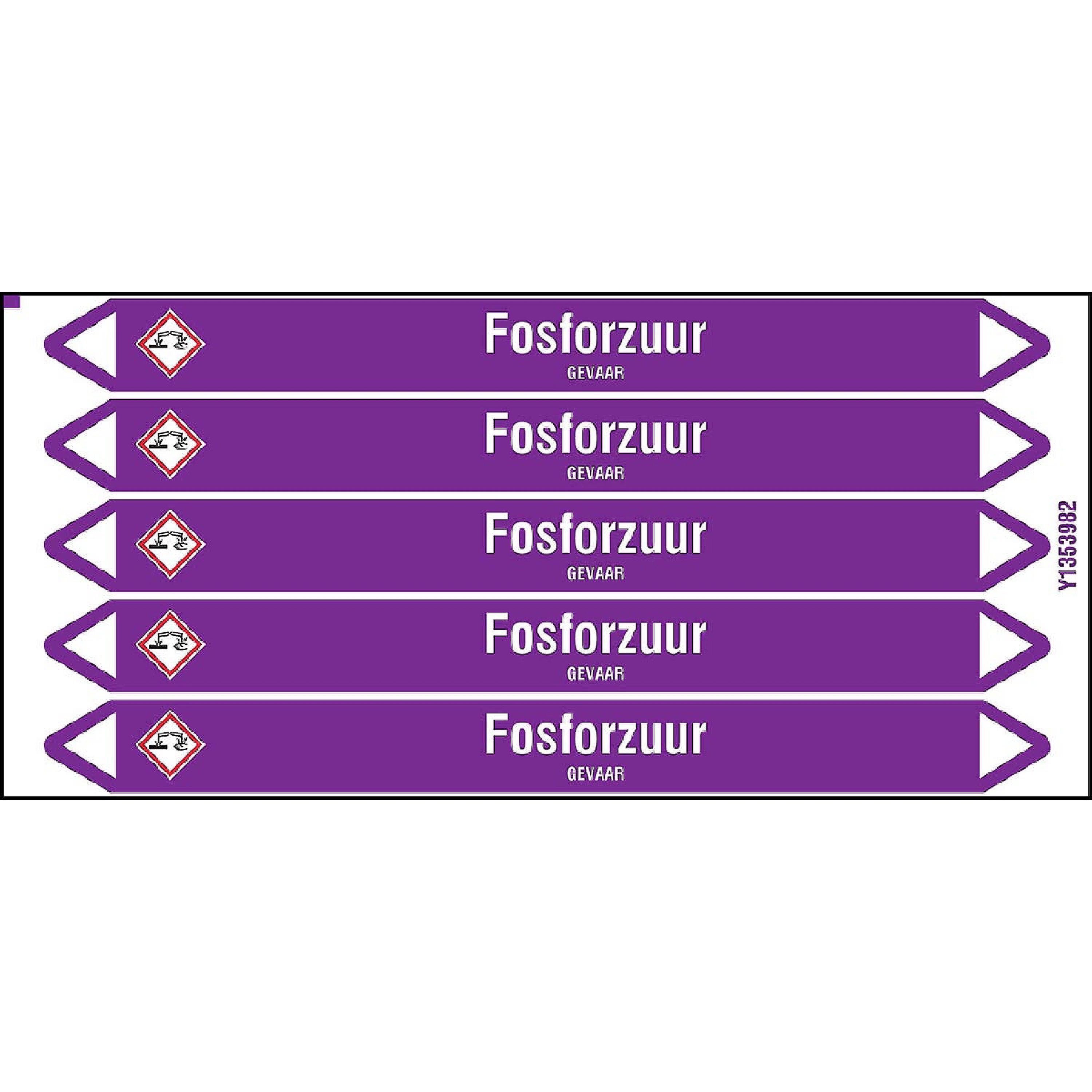 BRADY N006767 leidingmerker voor fosforzuur, met geperforeerde pijlen ...